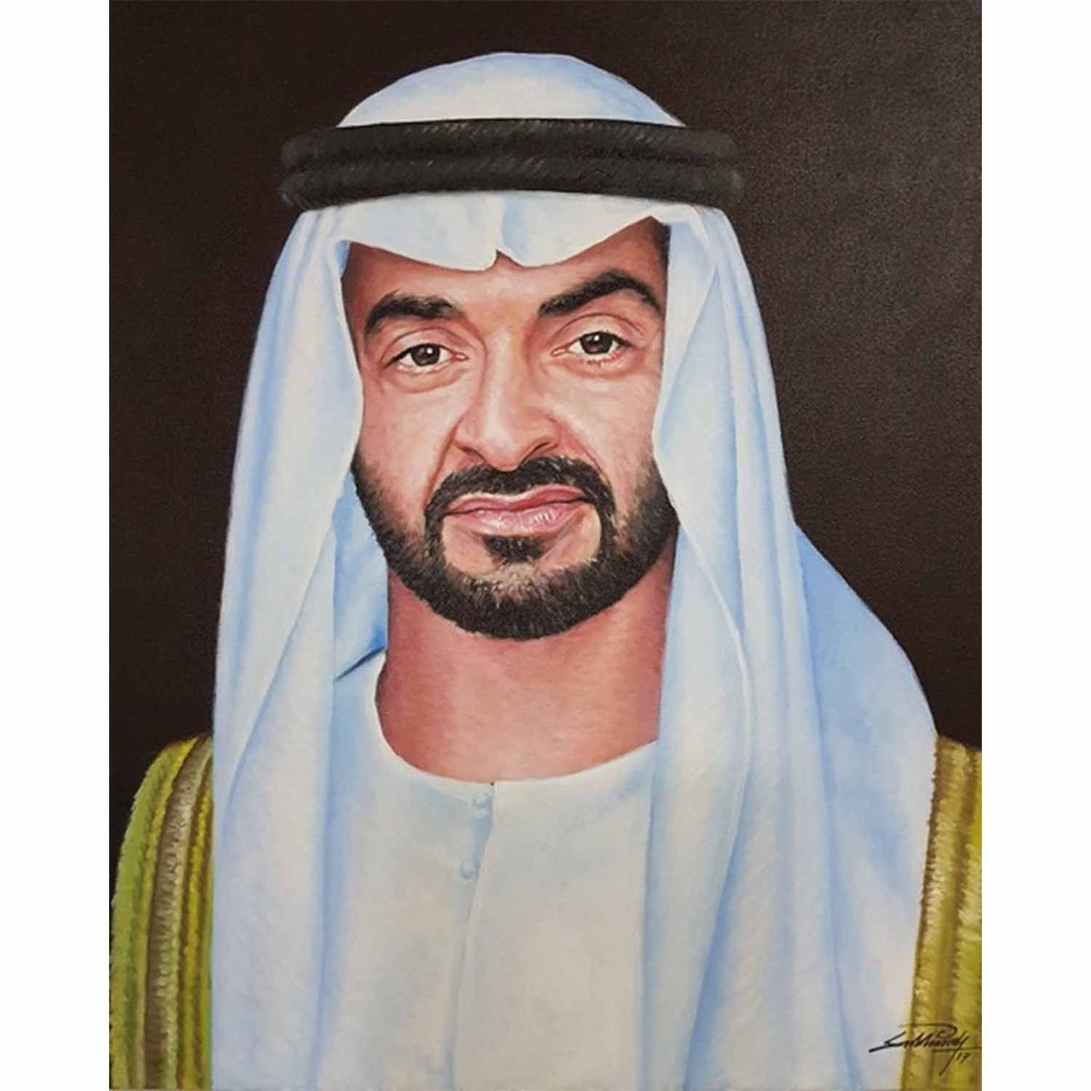 how to draw portrait of sheikh zayed